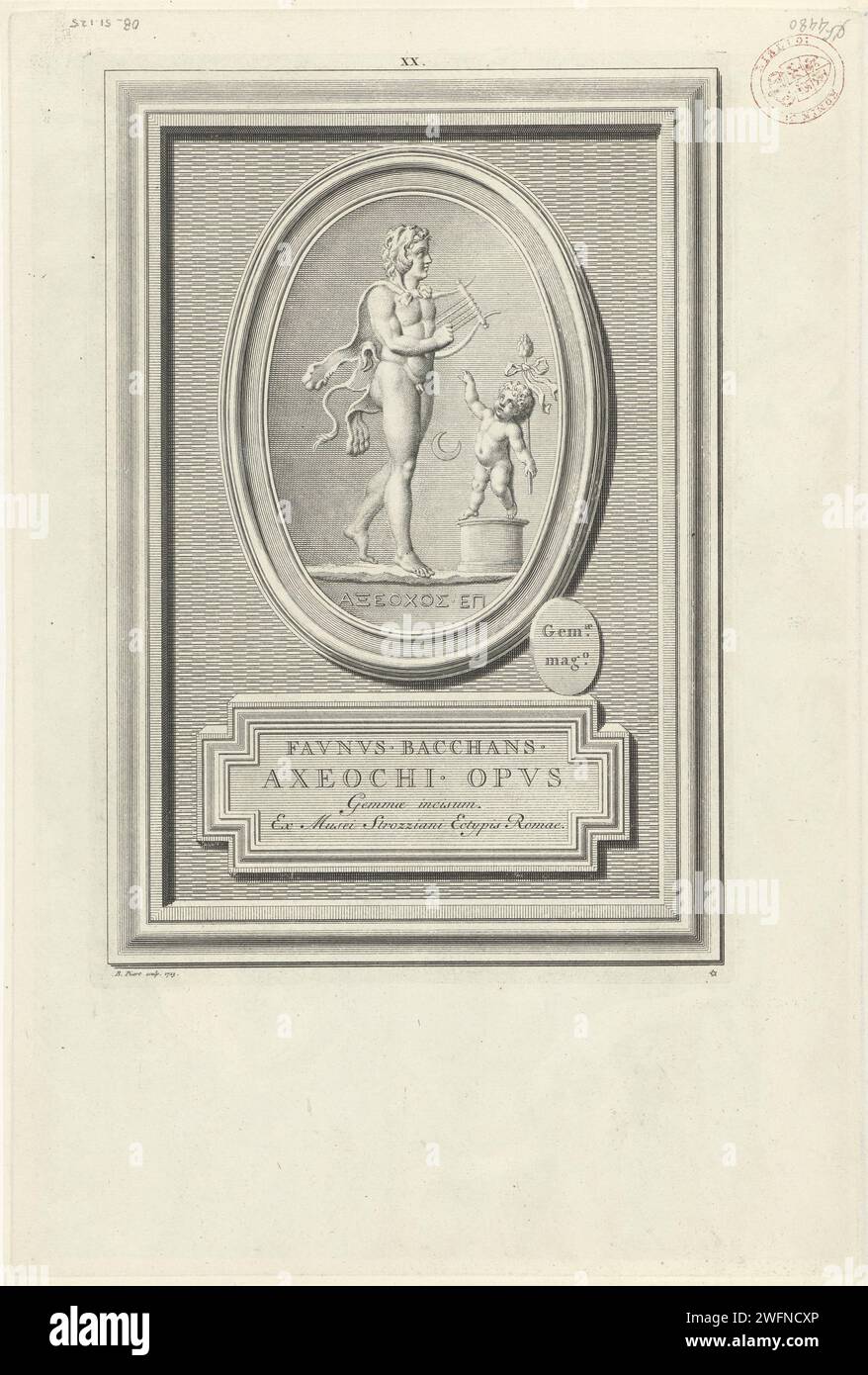 Cut stone with the image of Apollo, Bernard Picart, 1723 print ...