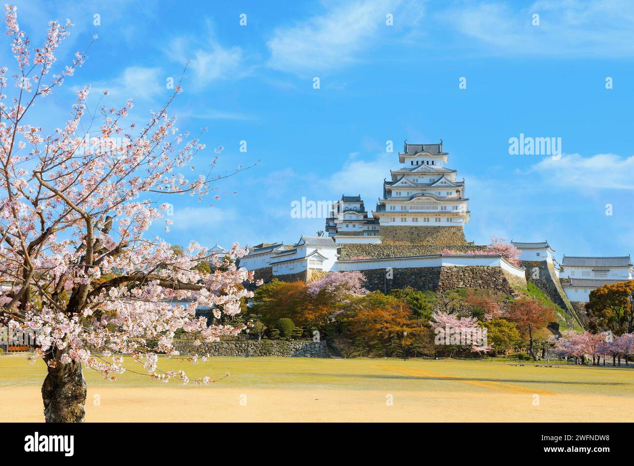 Hyogo, Japan - April 4 2023: Himeji Castle AKA White Heron Castle with ...