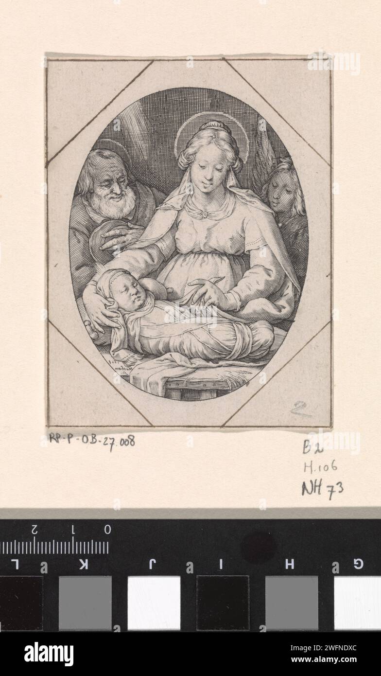 Holy family and an angel, Jacob Matham, 1608 print Haarlem paper ...