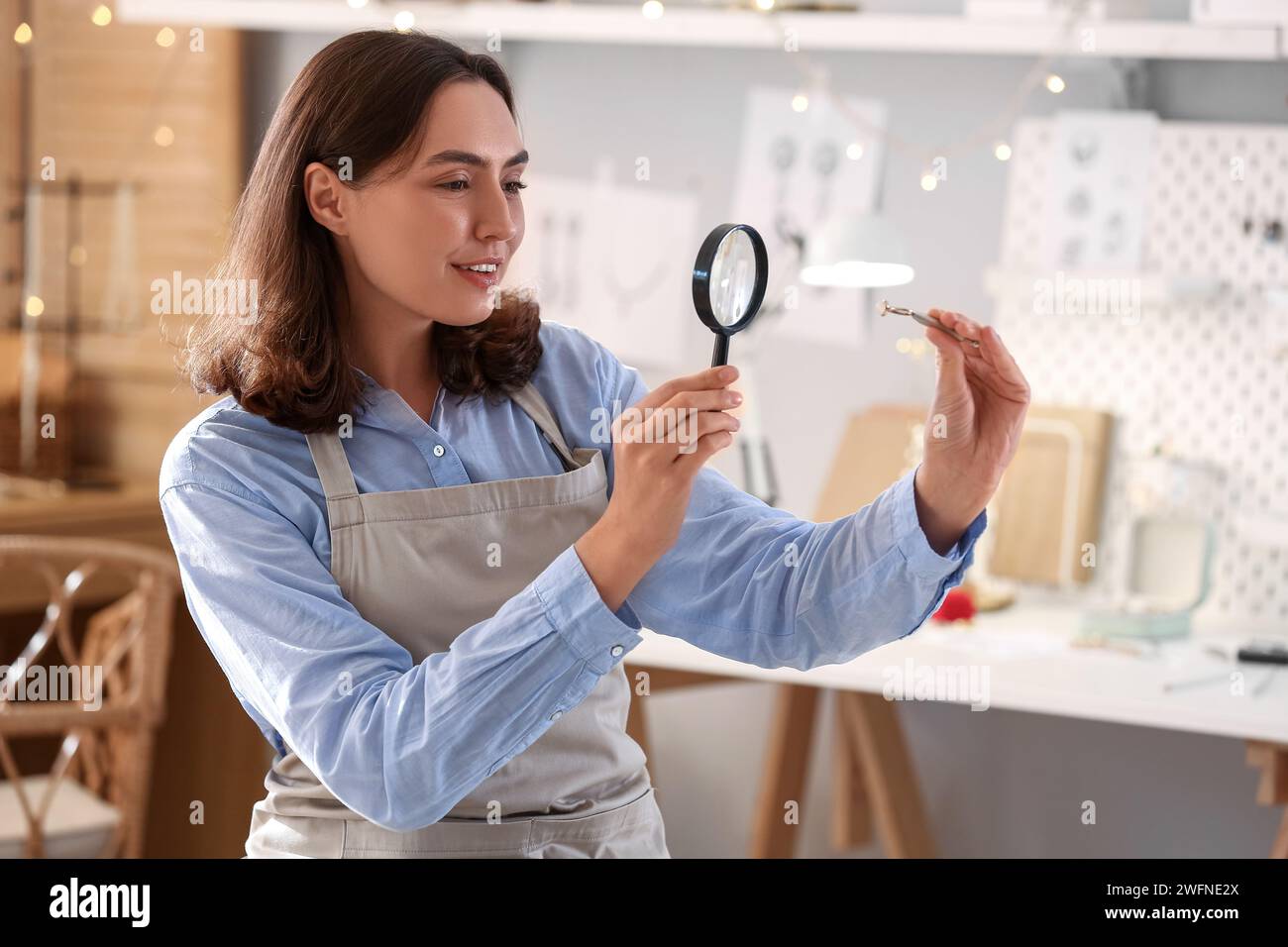 Portrait caucasian female jeweller hi-res stock photography and images ...