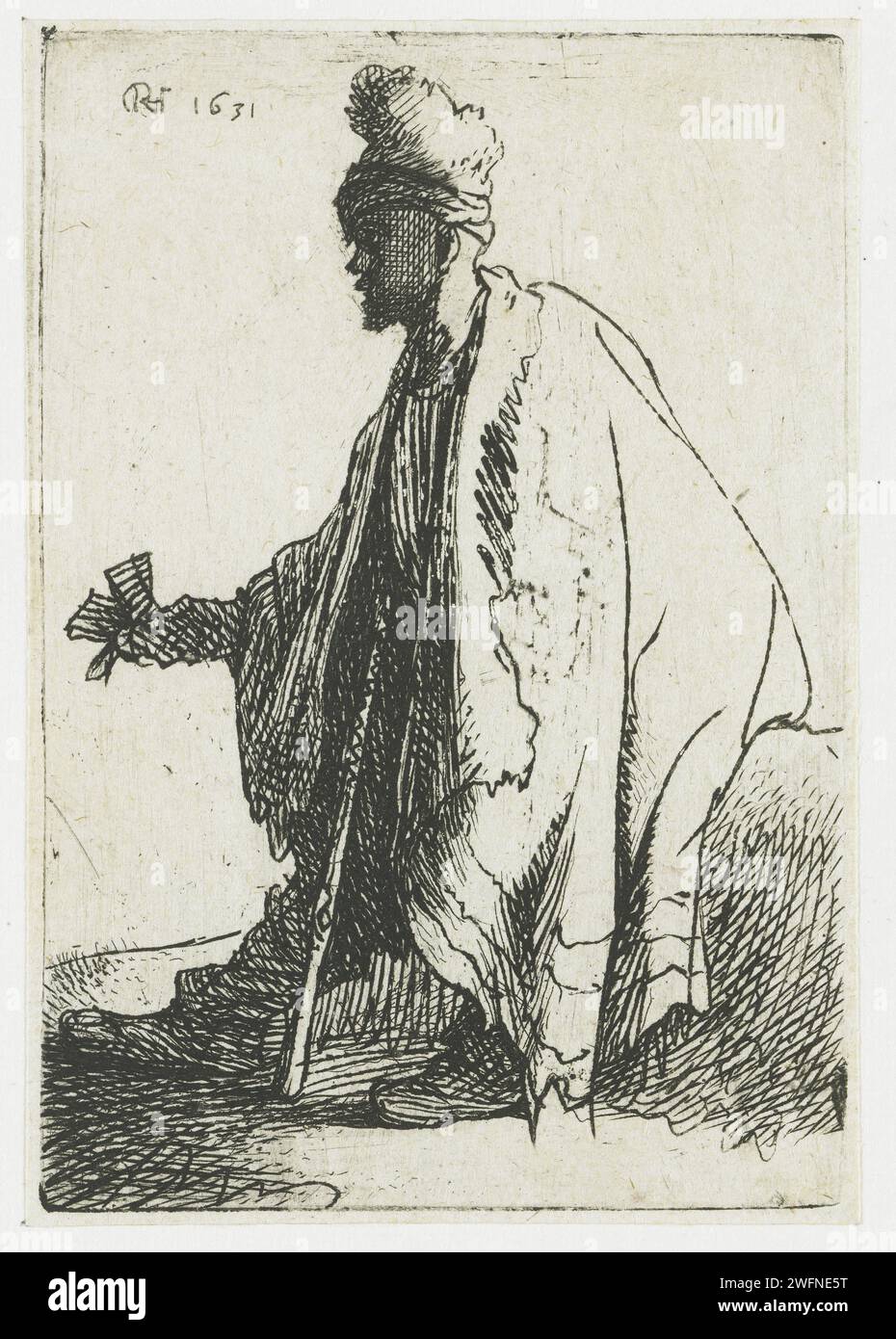 The Leper, Rembrandt van Rijn, c. 1629 print paper etching Stock Photo ...