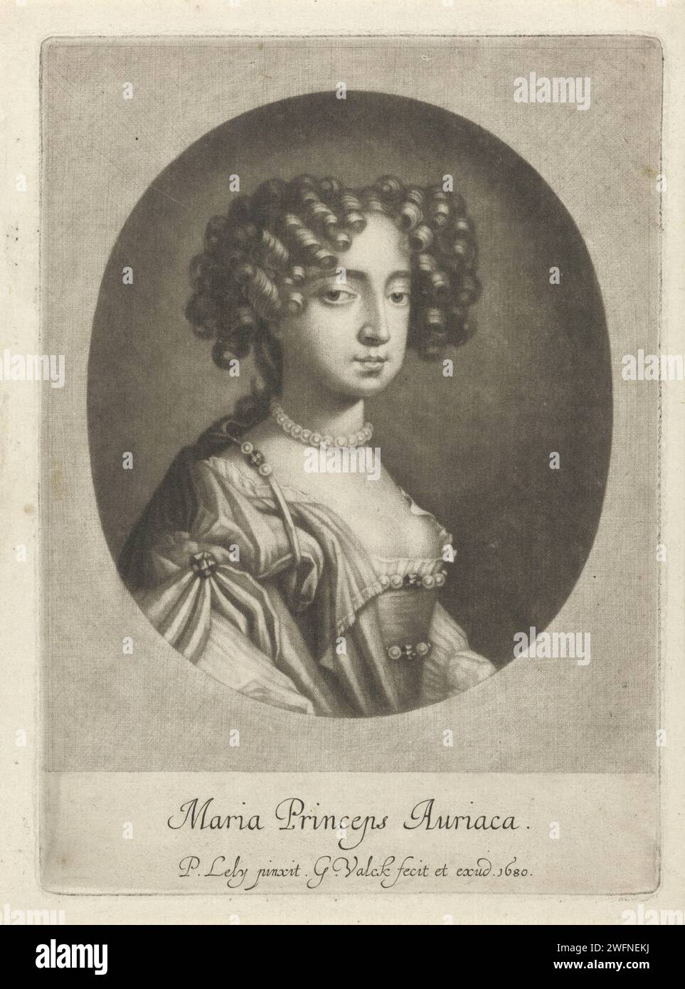 Portret van Maria II Stuart, Gerard Valck, after Peter Lely (Sir), 1680 ...