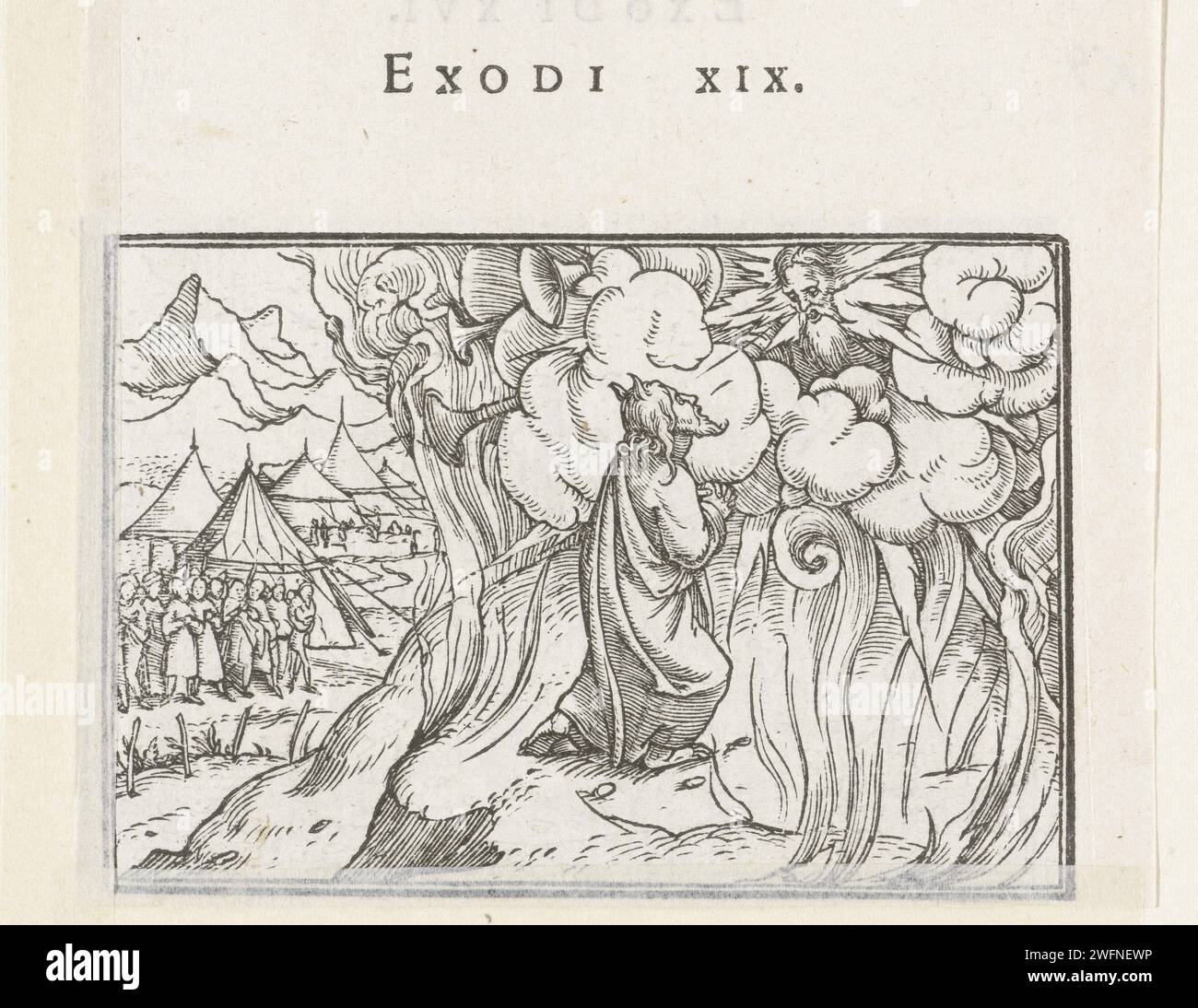 Moses on Mount Sinai, Hans Holbein (II), 1538 print Moses in ...