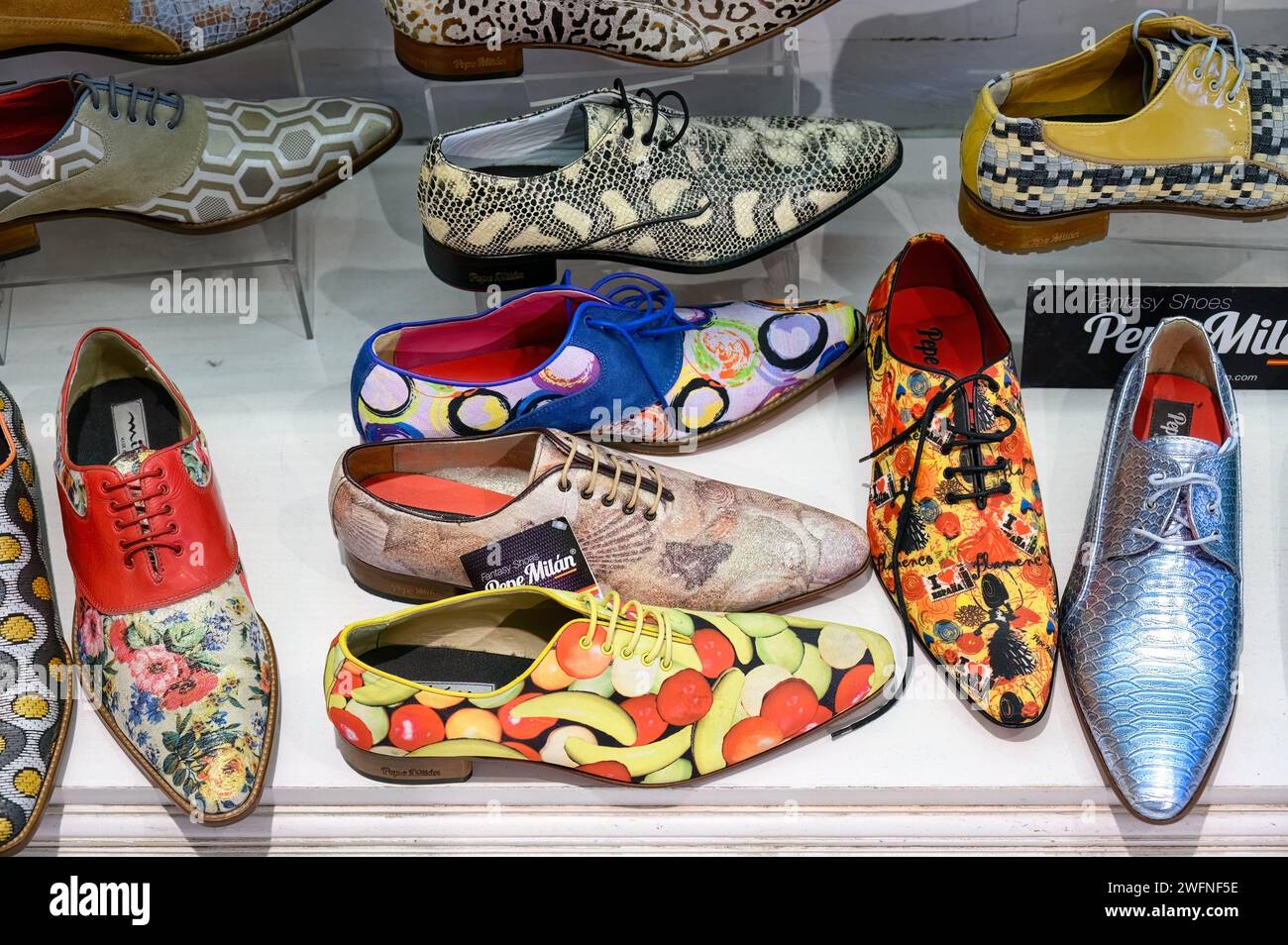 Retail display of Pepe Milan shoes, Madrid, Spain Stock Photo - Alamy
