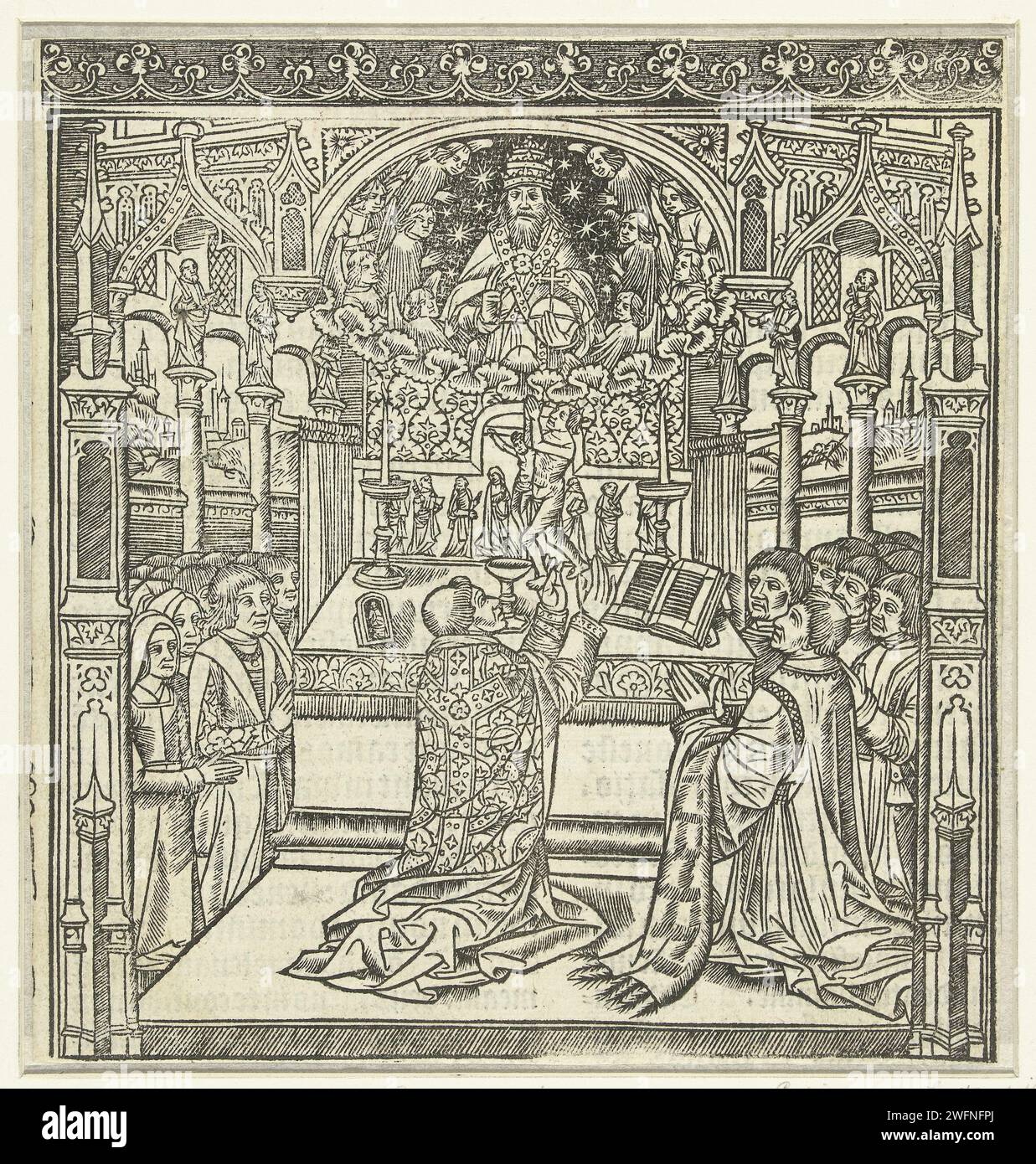 Mis van Gregorius, anonymous, 1481 - 1531 print Gregorius kneeled for ...