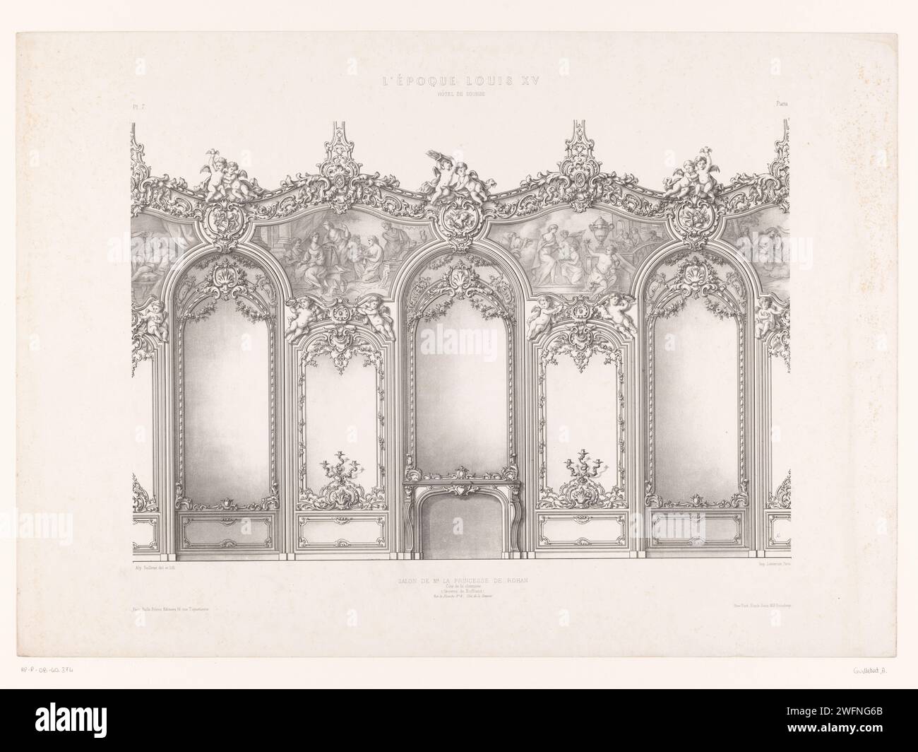 Wand in the Salon of the Princess of Rohan in Hôtel de Soubise ...