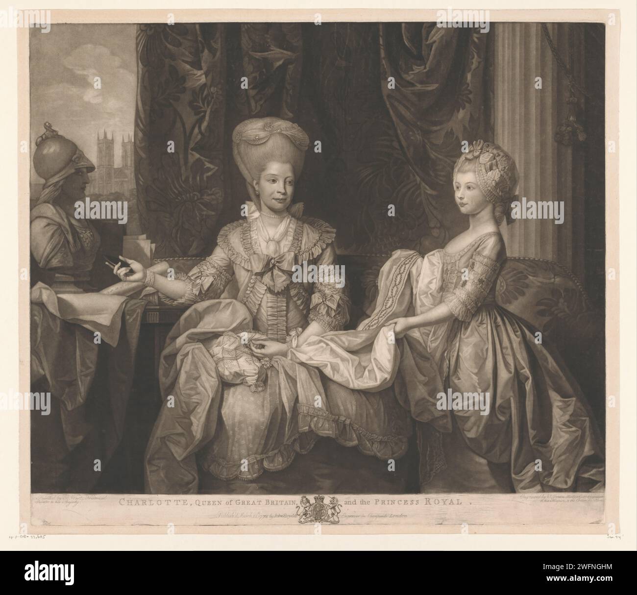 Portrait of Charlotte van Mecklenburg-Strelitz and her daughter ...