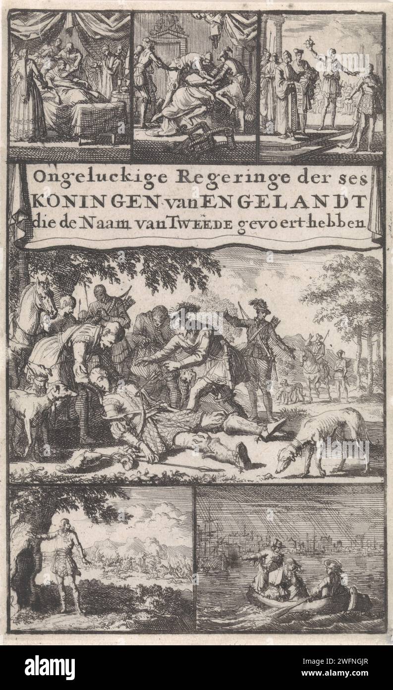 William II, King of England, deadly hit by an arrow during the hunt ...