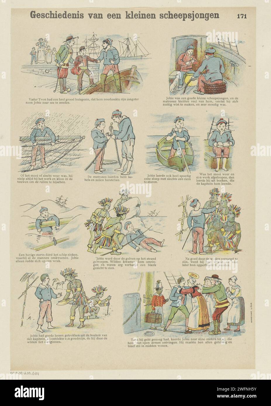 History of a small ship boy, 1894 - 1959 print Leaf with 11 ...