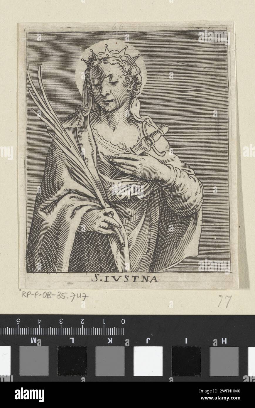 Heilige Justina Van Padua, Agostino Carracci, c. 1581 print The martyr ...