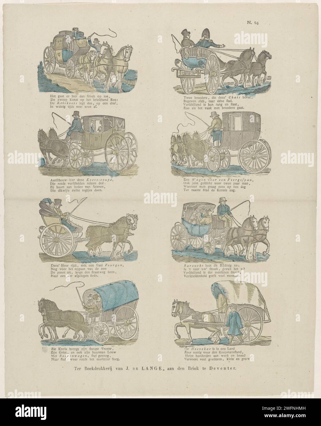 Carriages, c. 1822 - 1849 print Leaf with 8 performances of different ...