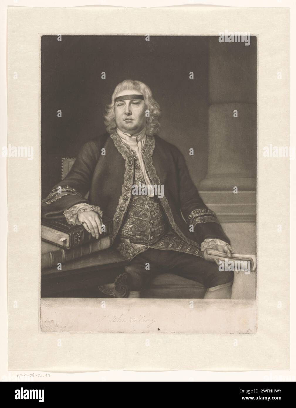 Portret van John Fielding, James McArdell, after Nathaniel Hone (I), 1762 - 1765 print London ...
