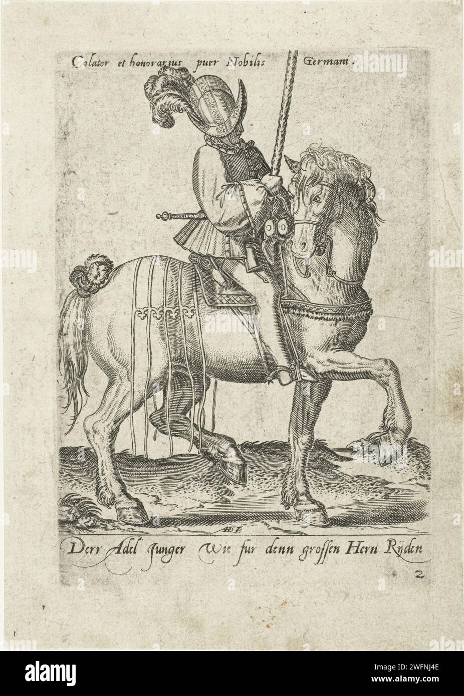 Young German noble rider who is part of an entourage, Abraham de Bruyn ...