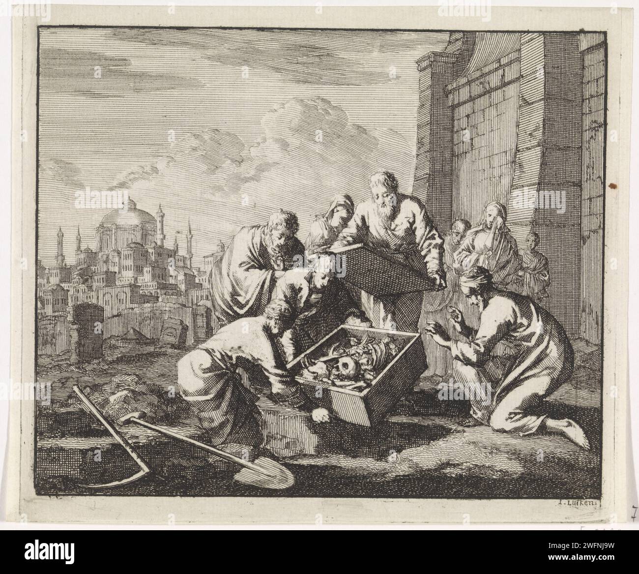 Burial of the bones of St. Johannes Chrysostomus, Jan Luyken, 1701 ...