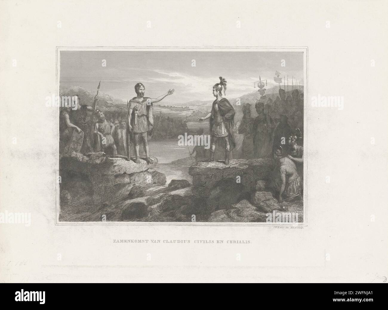 Civilis and Cerialis Negotiation on the demolished bridge, Johann ...