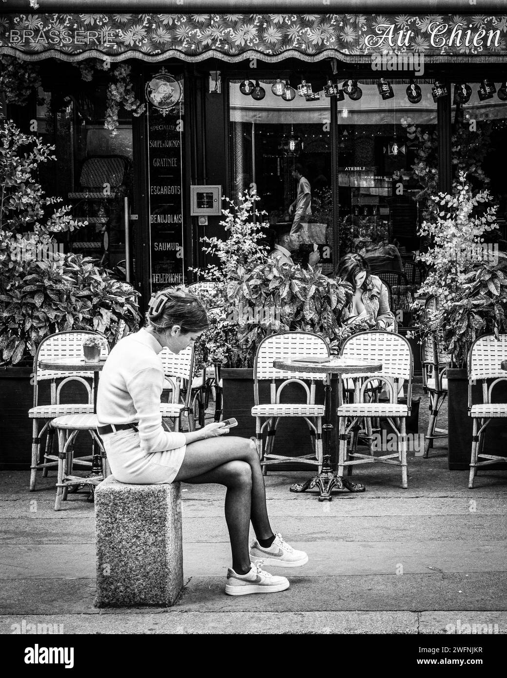 Girl at Cafe Au Chein Stock Photo - Alamy