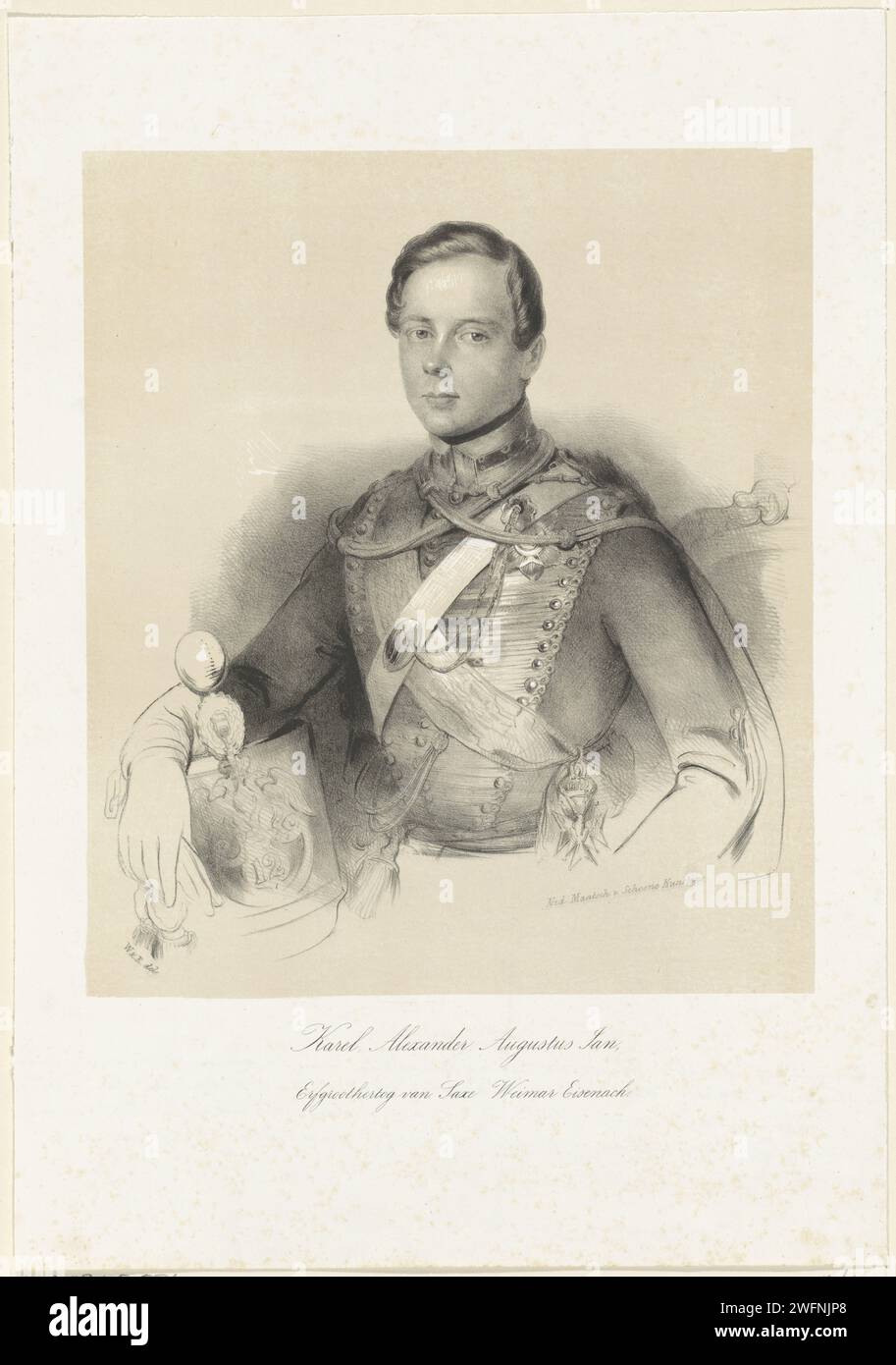 Portrait van Karel Alexander van Saksen-Weimar-Eisenach, 1840-c. 1843 ... Portrait van Karel Alexander van Saksen-Weimar-Eisenach, 1840-c. 1843 ...