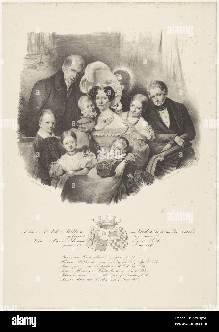 The family of Johan Willem van Vredenburch van Groeneveld and his wife ...
