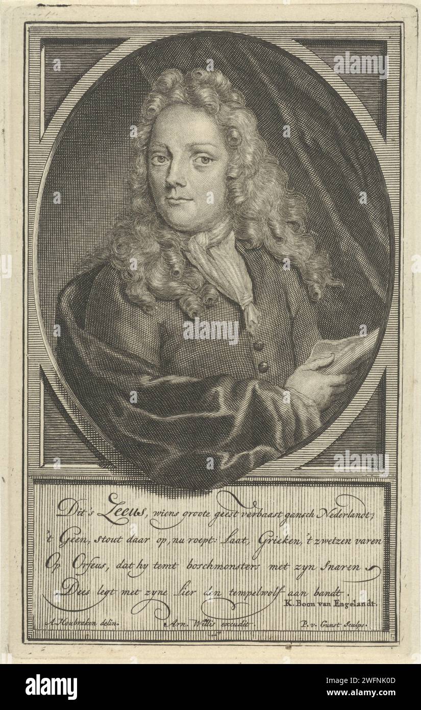 Portrait of Jakob Zeeus, Pieter van Gunst, After A. Houbraken, 1696 ...