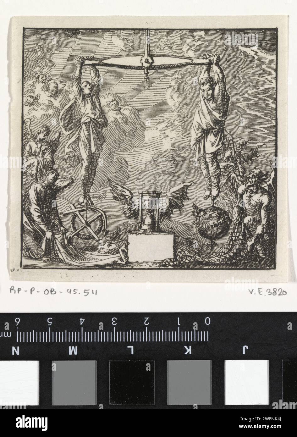 On a scale, 'eternal' and 'temporary' are weighed, Jan Luyken, 1710 ... On a scale, 'eternal' and 'temporary' are weighed, Jan Luyken, 1710 ...