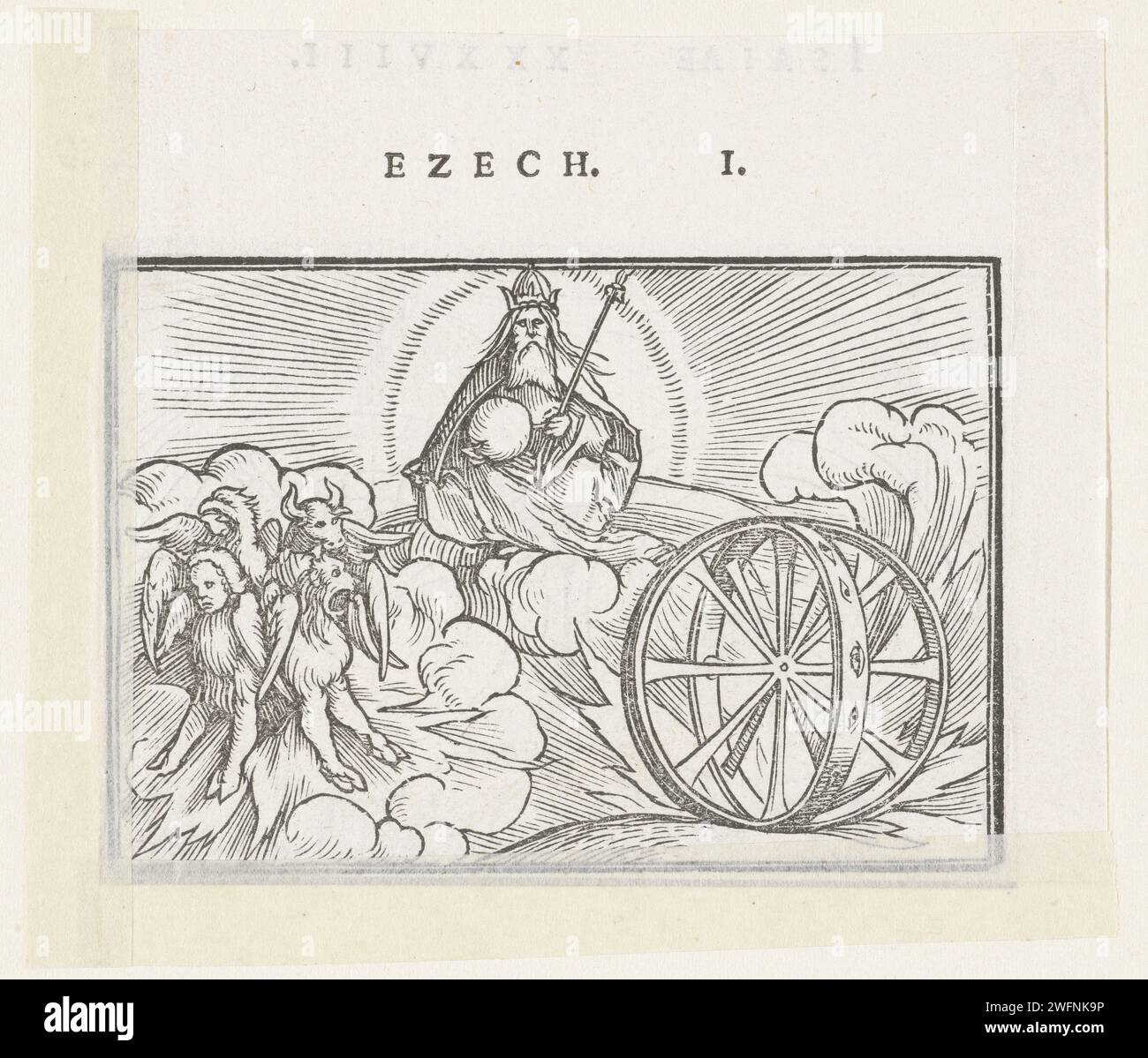 Vision of Ezekiel with God and symbols of four evangelists, Hans ...