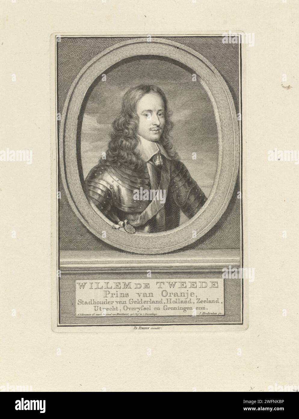 Portrait of Willem II, Prince of Orange, Jacob Houbraken, After Aert ...