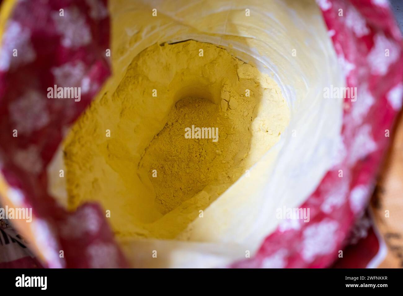 whole maize flour for sale at retail shop from top angle at day Stock ...