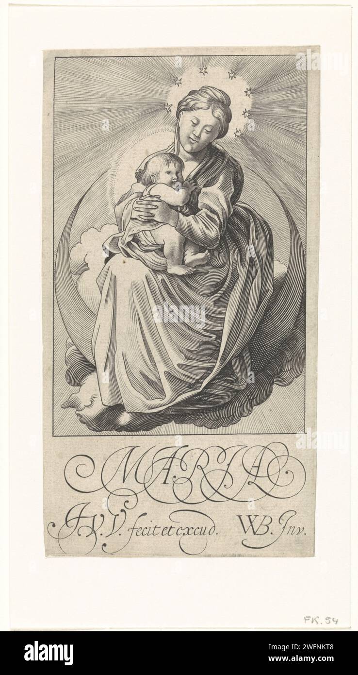 Maria with child on the moon melon, Jan van de Velde (II), after Willem ...