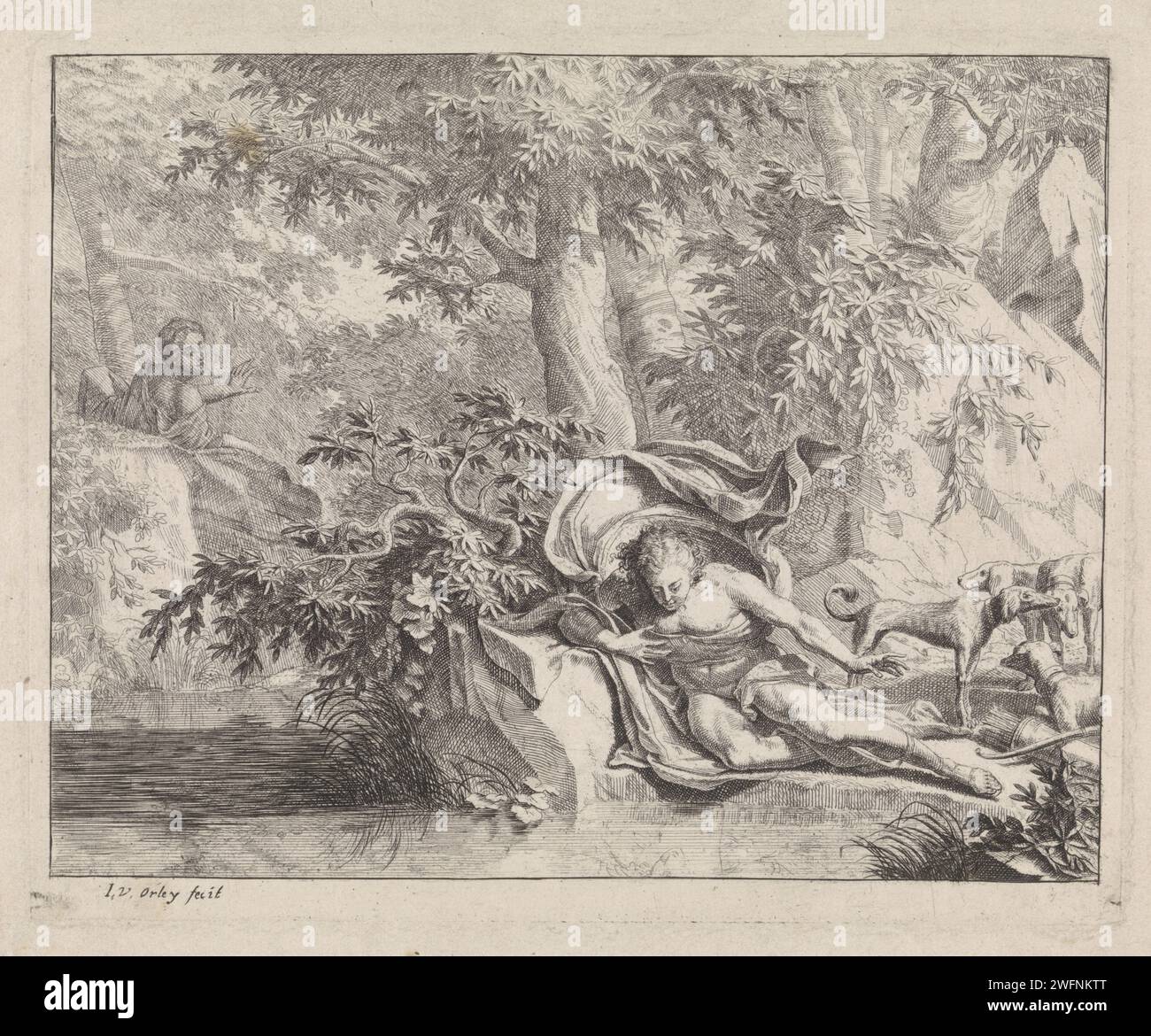 Narcissus and Echo, Jan van Orley, 1685 - 1735 print The Jager ...