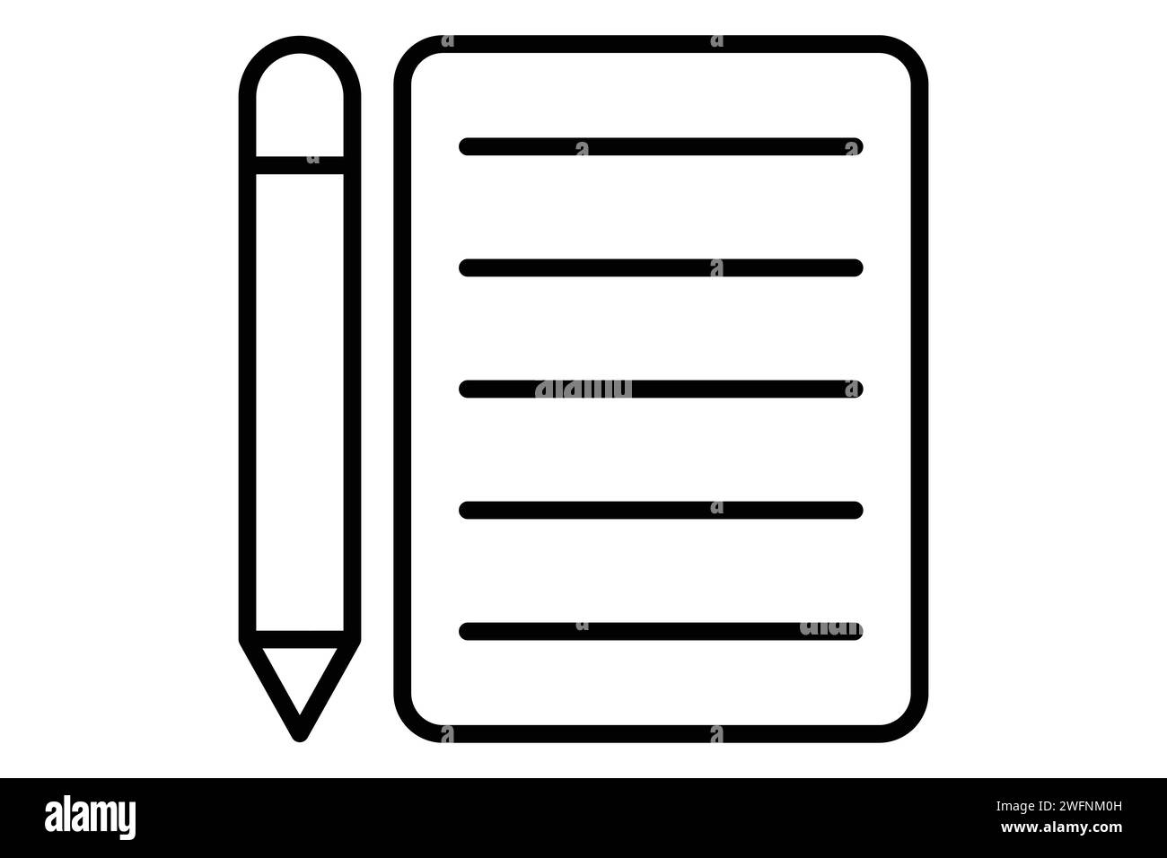Pencil and Notepad icon. icon related to lesson planning and note ...