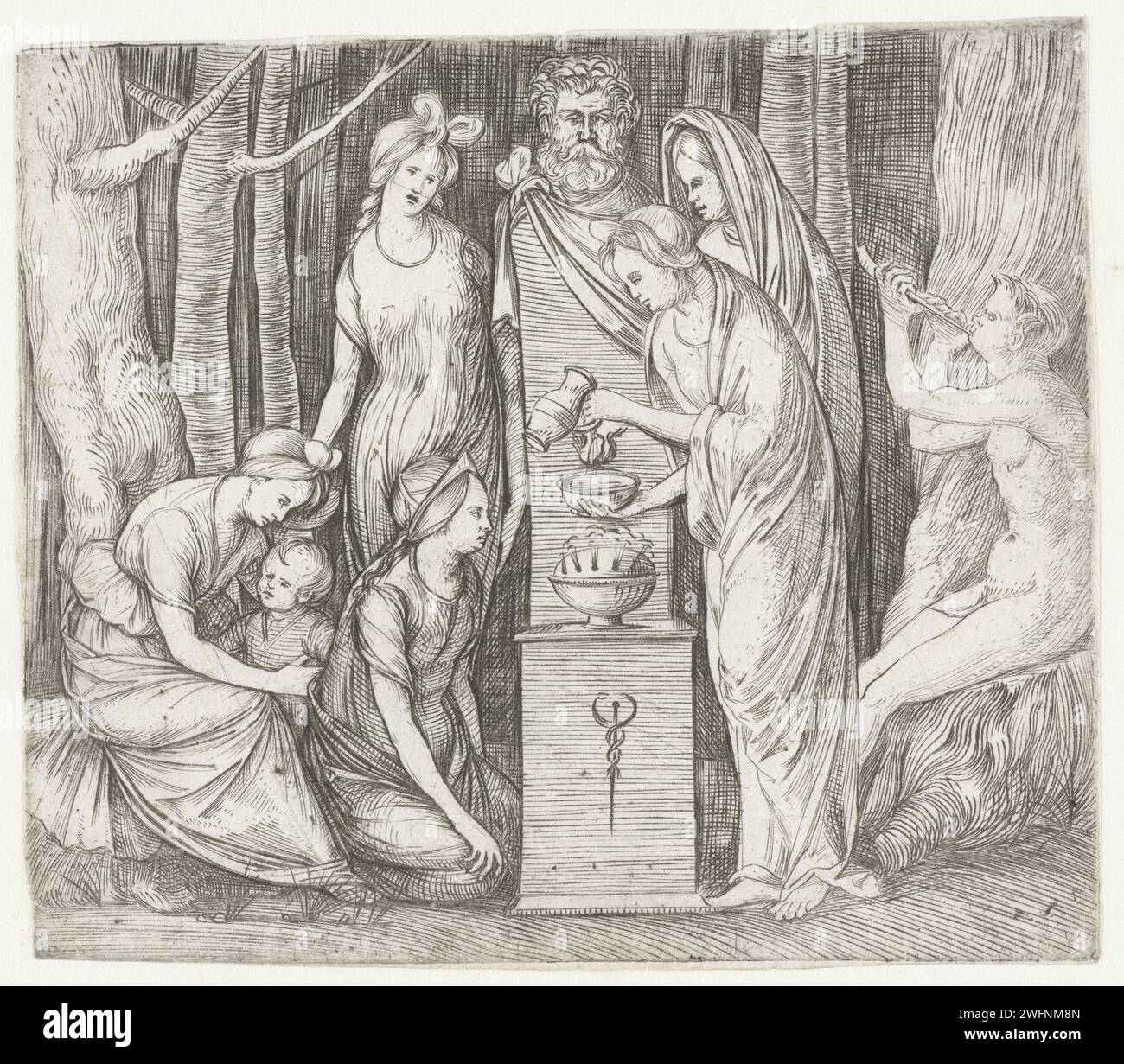 Women make a sacrifice to Priapus, Jacopo De'barbari, 1500 - 1508 print ...