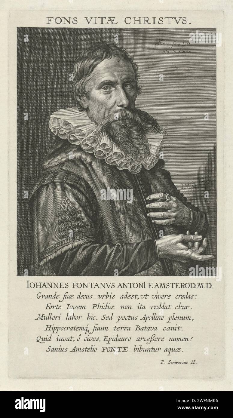 Portrait of Johan Fonteyn, Jan Harmensz. Muller, 1626 print Portrait of ...