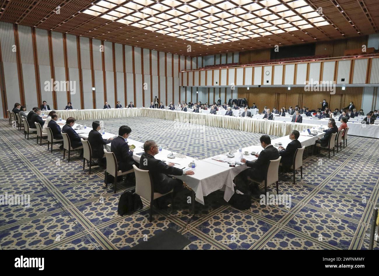 Officials of the Japanese Trade Union Confederation and the Japan ...