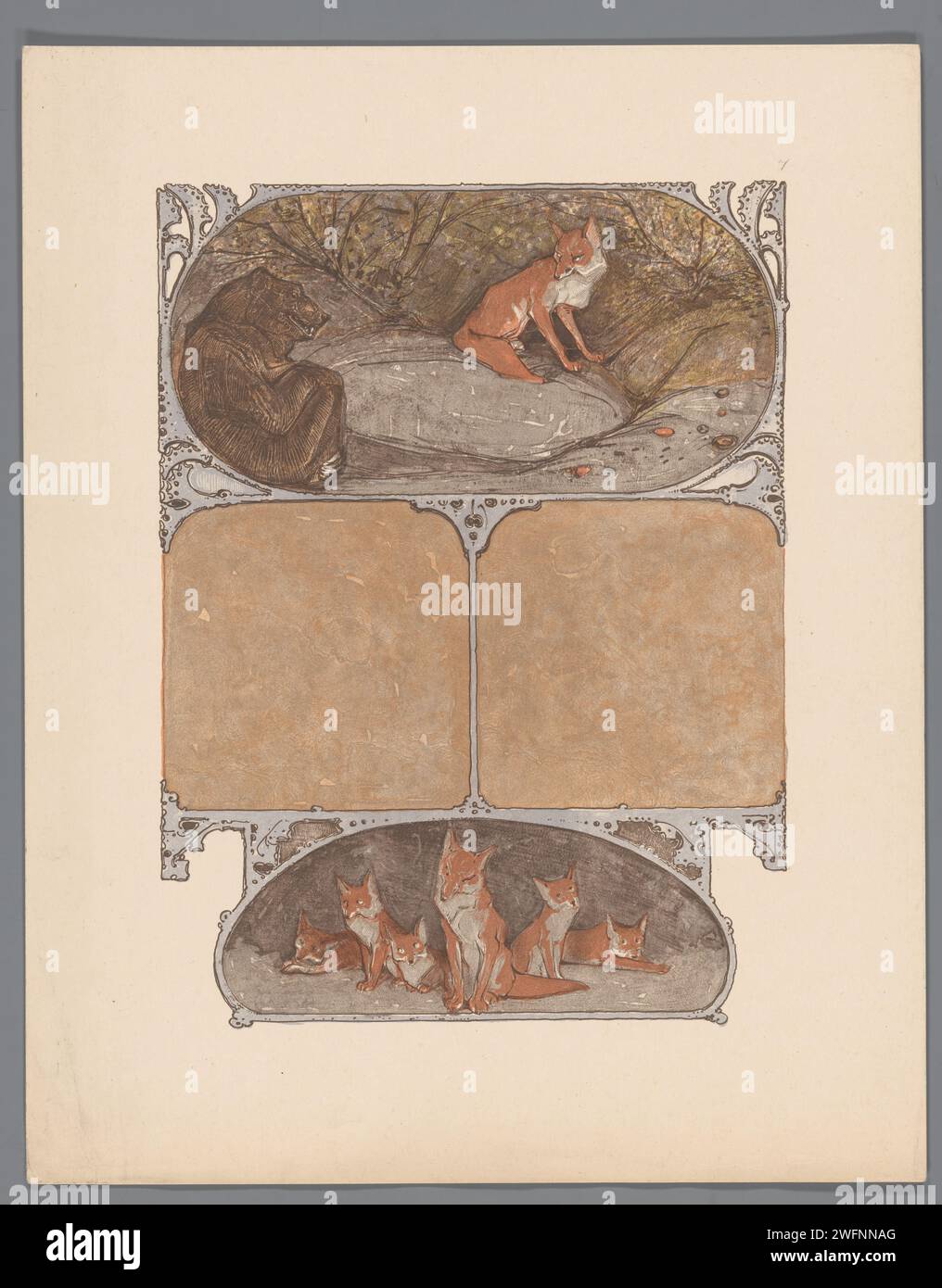 Beer (Bruun) and Vos (Reinaert), Bernard Willem Wierink, c. 1910 print ...