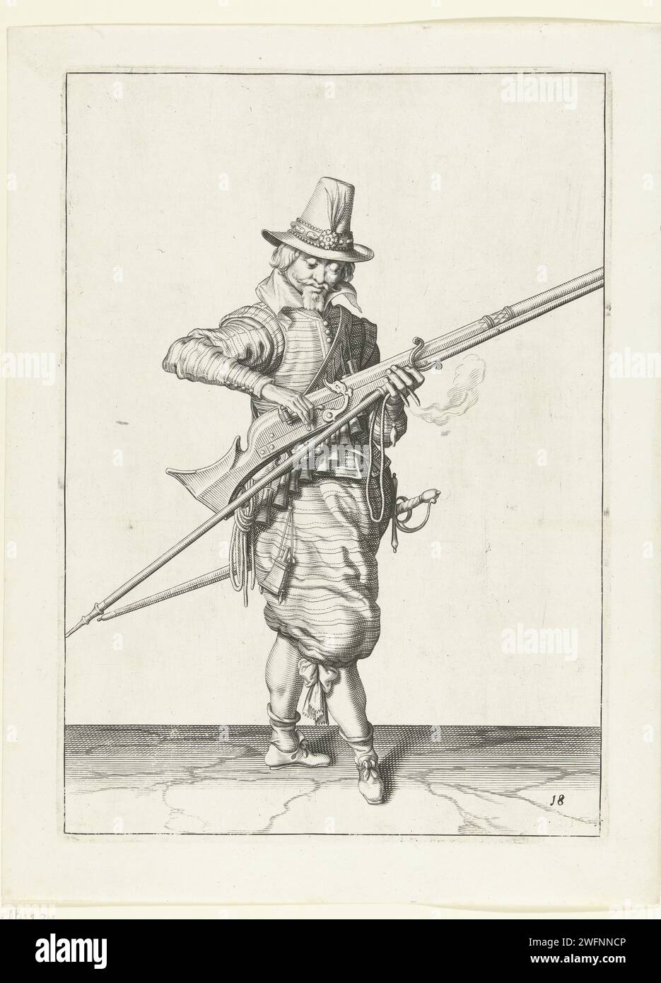 Soldier who closes the pan of his musket, Jacques de Gheyn (II ...
