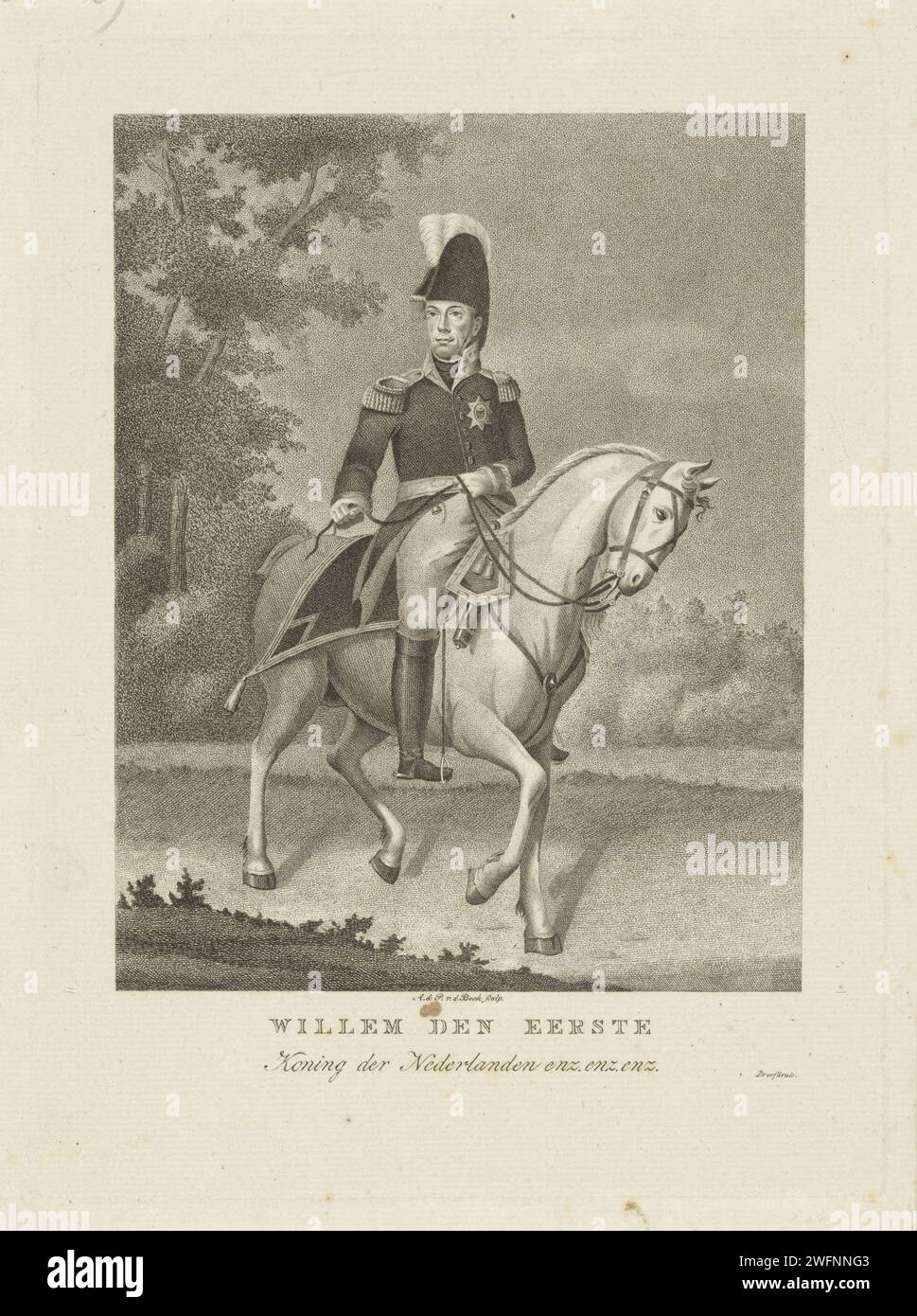 Bridle portrait of William I Frederik, King of the Netherlands, Antonie ...