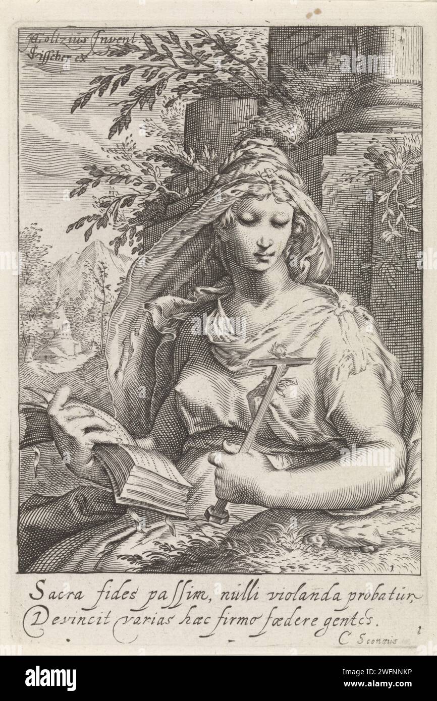 Geloof (Fides), anonymous, after Jacob Matham, after Hendrick Goltzius ...