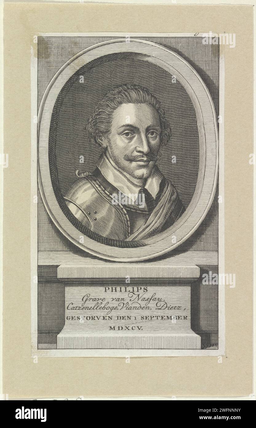 Portrait of Philip, count of Nassau, 1738 - c. 1774 print Portrait of ...