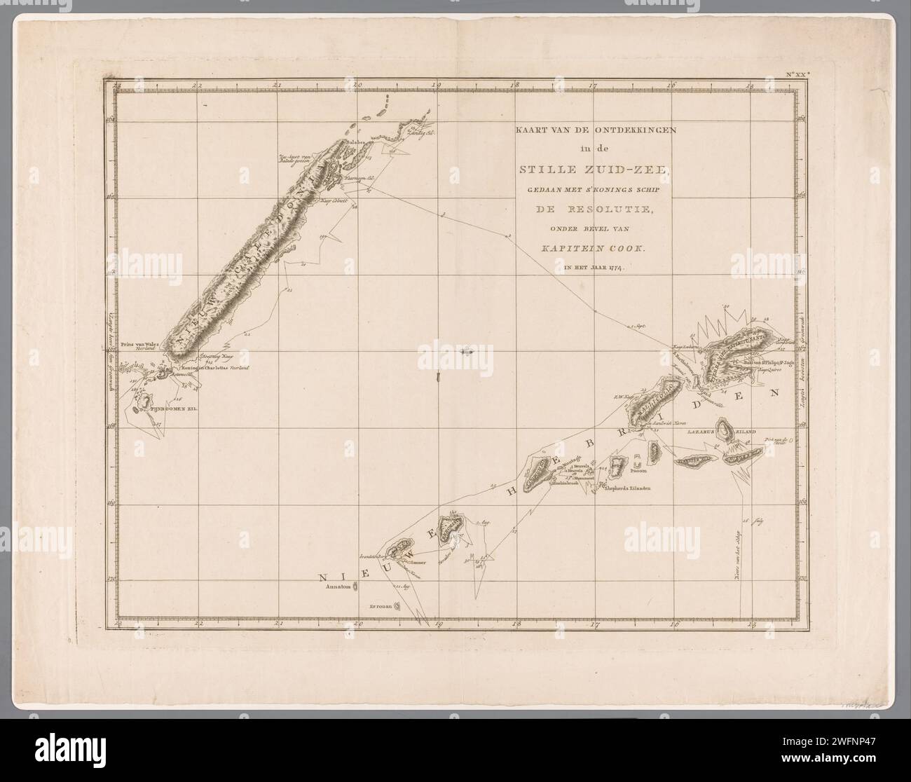 Map of the island of Nieuw -Caledonia and other islands in the Pacific ...