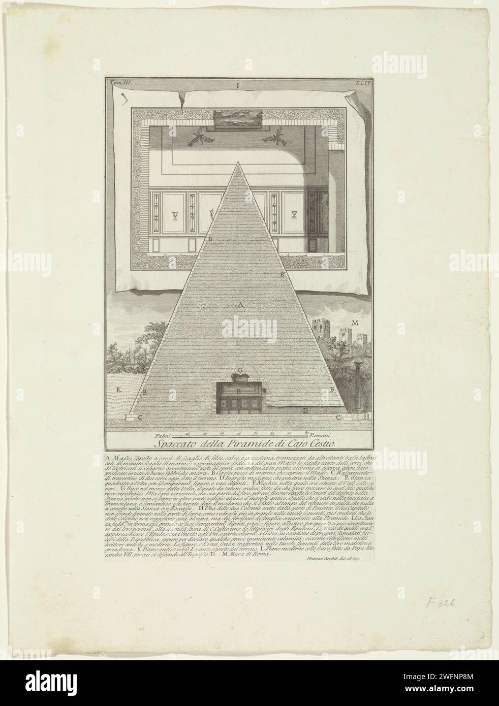Doorsnede Van de Piramide Van Cestius Te Rome, Giovanni Battista Piranesi, c. 1756 - c. 1757 ...