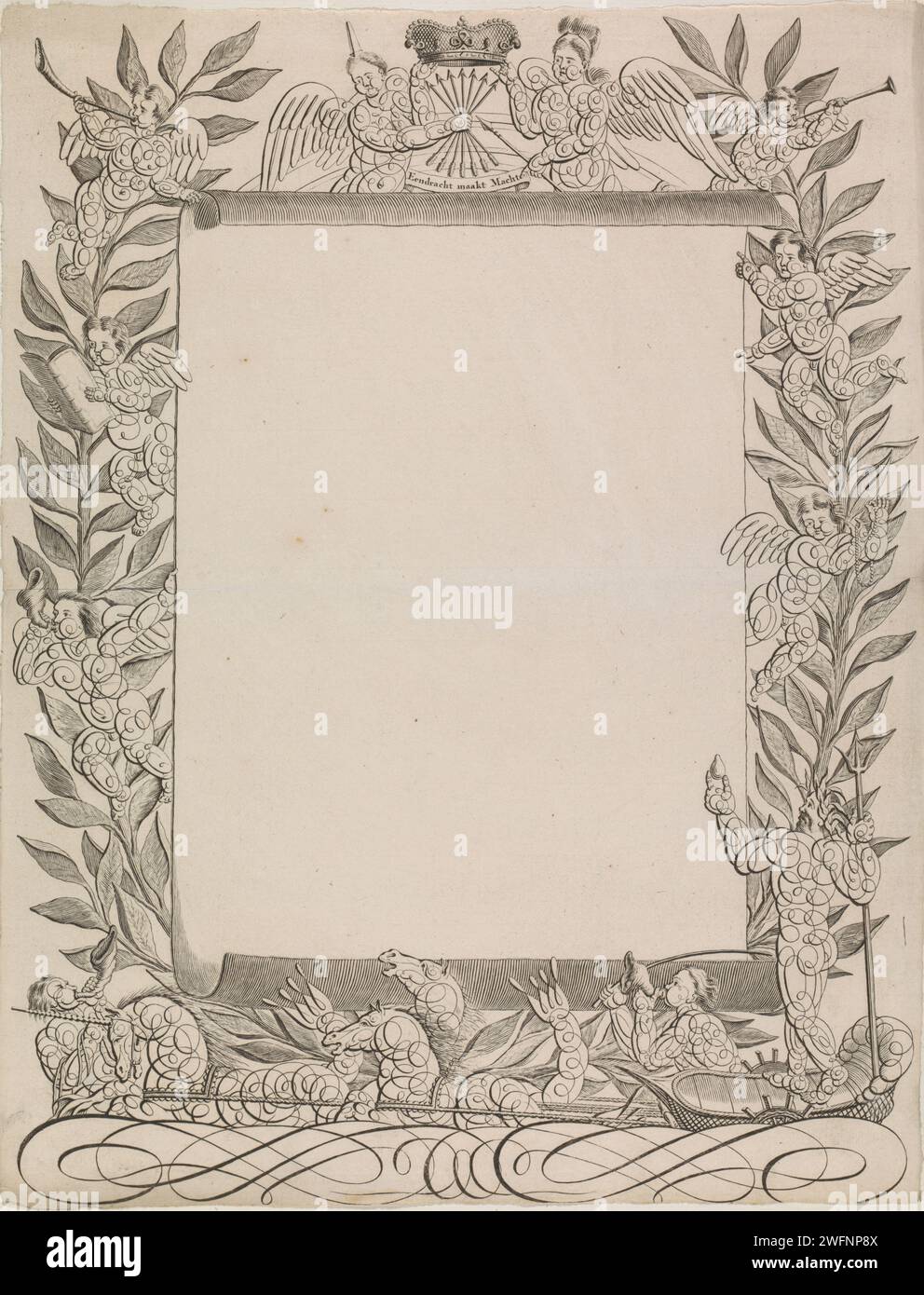 Wish letter with Neptunus, c. 1700 - c. 1899 print Wish letter with ...