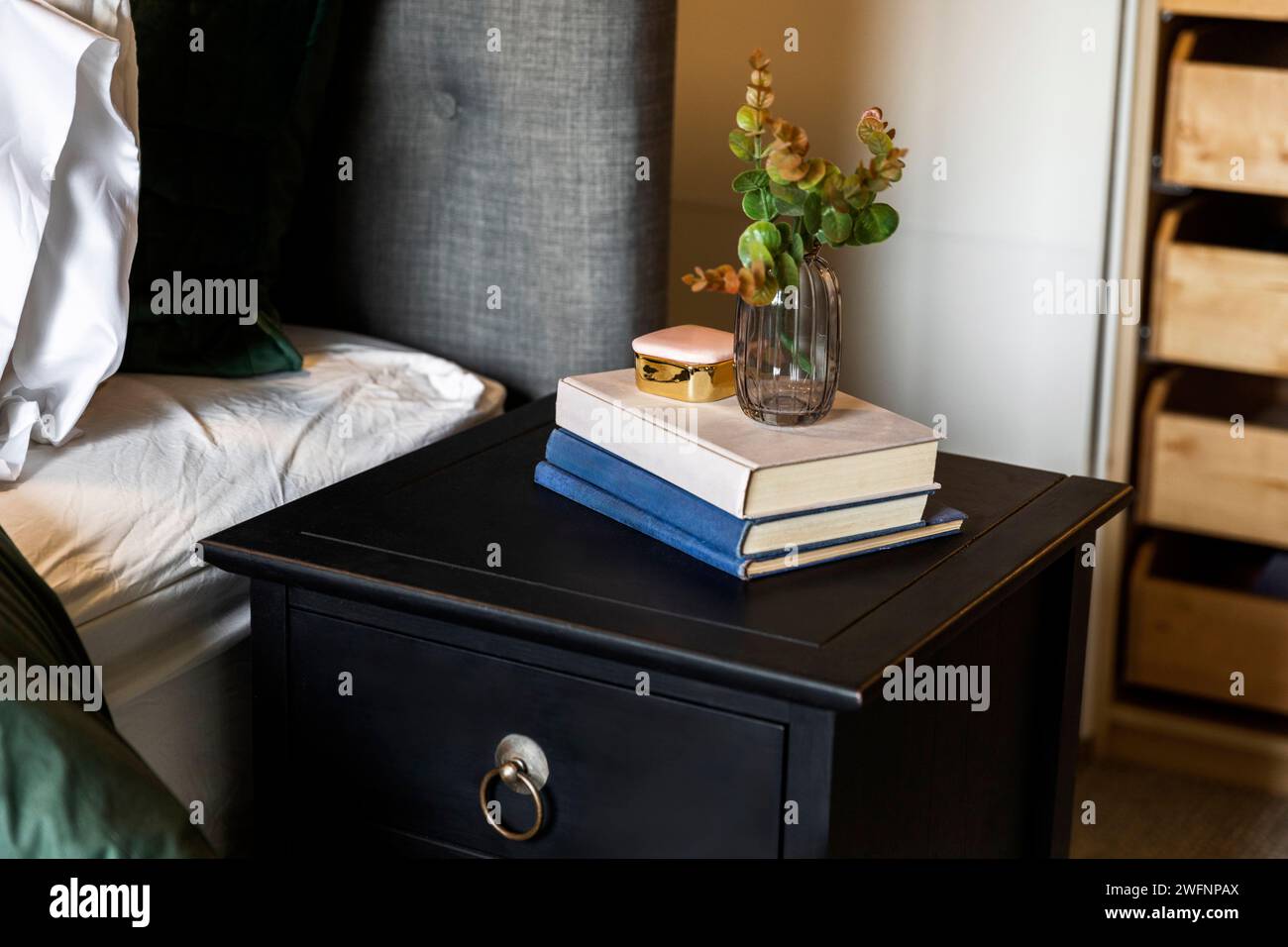 Black bedside table hi-res stock photography and images - Alamy