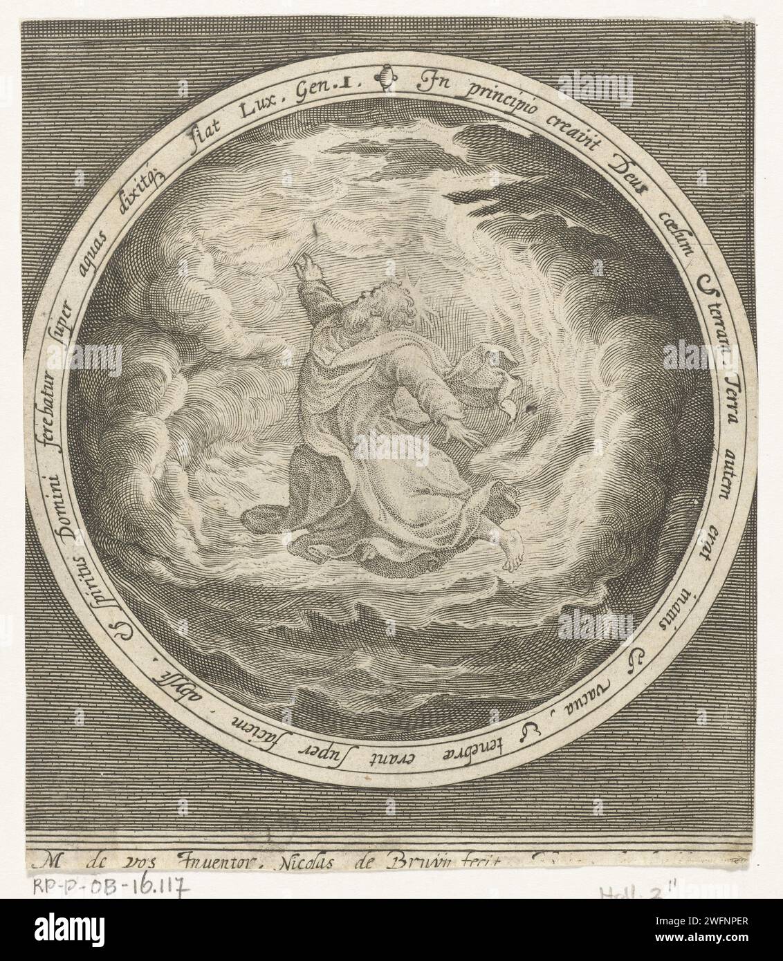 First day of creation: God creates heaven and earth, Nicolaes de Bruyn ...