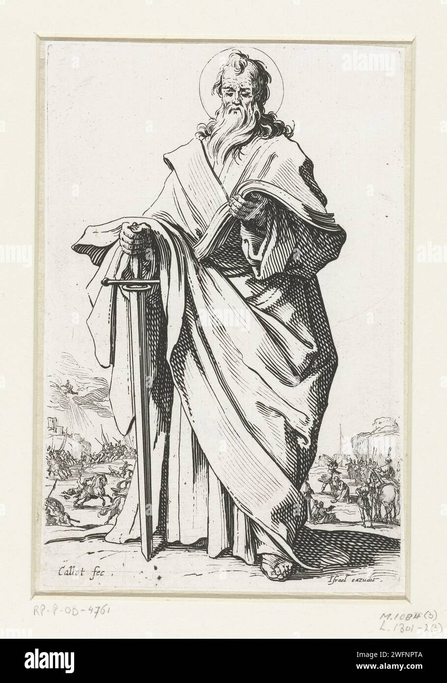 Heilige Paulus, Jacques Callot, 1631 print Paul, in line, in one hand a ...