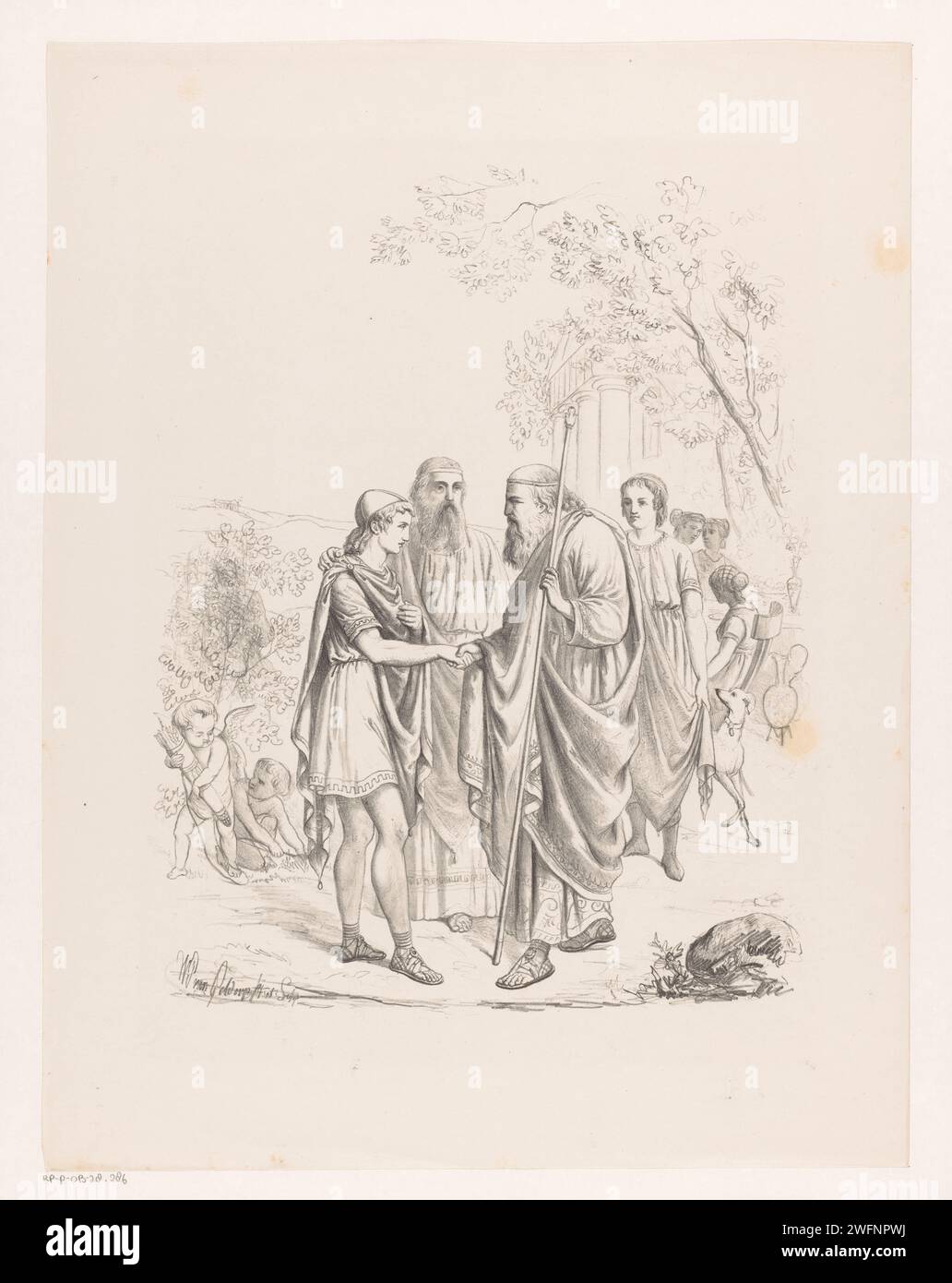 Telemachus visits Nestor on the island of Pylon, Wilhelmus Petrus van ...