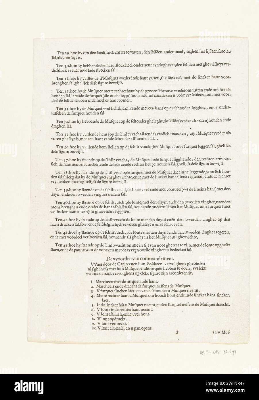 Text about the use of the musket in the arms handling of Roers ...