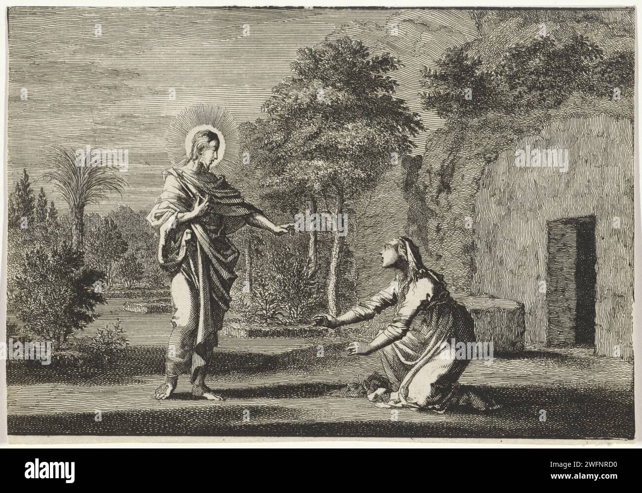 Christ appears to Maria Magdalena, Anonymous, After Jan Luyken, 1712 print Amsterdam paper ...