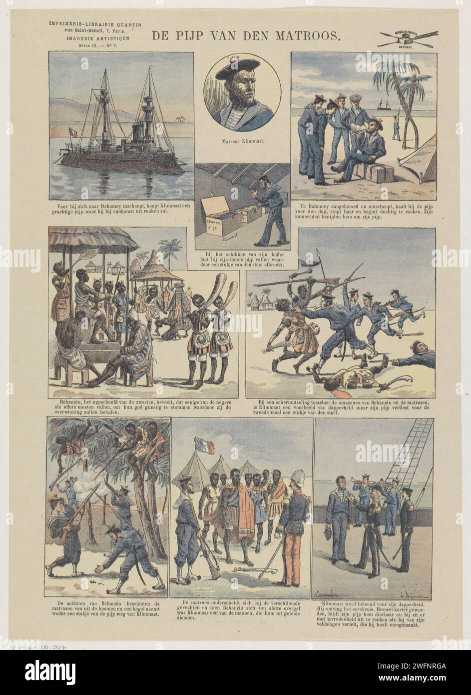 De Pijp van den Matroos, 1895 print Leaf with 9 performances of sailor ...