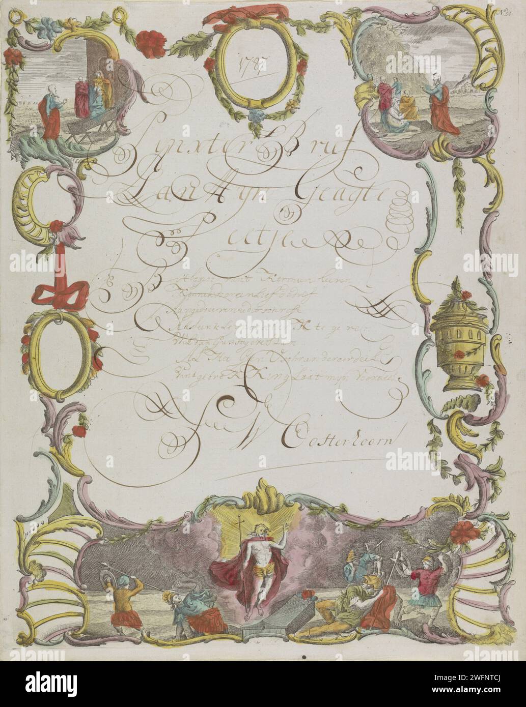 Wish letter with performances from the New Testament, 1787 print Wish ...