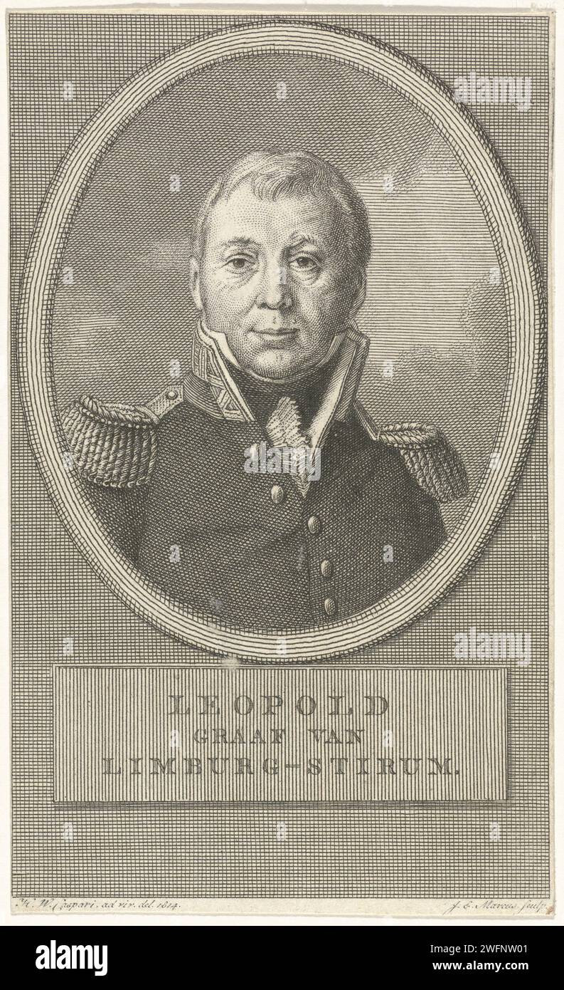 Portrait of Leopold Graaf van Limburg Stirum, Jacob Ernst Marcus, After ...